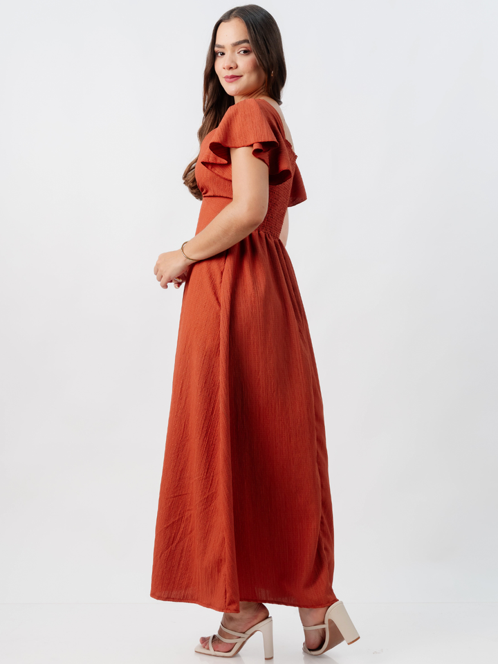 VESTIDO LARGO CORTE A BRENDA RUST – HUBA