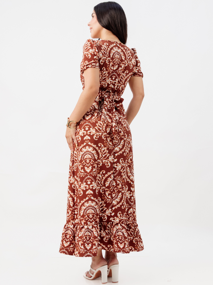 VESTIDO CASUAL LARGO REBECA CHOCOLATE – HUBA