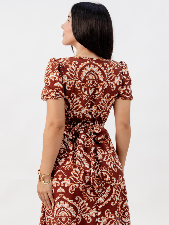 VESTIDO CASUAL LARGO REBECA CHOCOLATE – HUBA